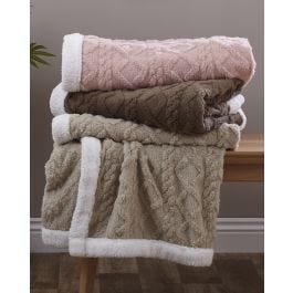 Textured Sherpa Throw - Damart.co.uk