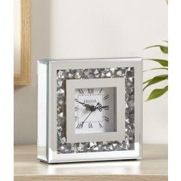 Hestia Crystal Border Mantel Clock - Damart.co.uk