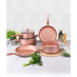 Set of 5 Rose Gold Cookware set - Damart.co.uk