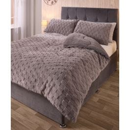 Waffle & Teddy Fleece Coverless Duvet Set - Damart.co.uk