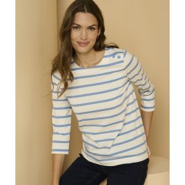 Stripe Breton Style Top - T Shirt - Damart.co.uk